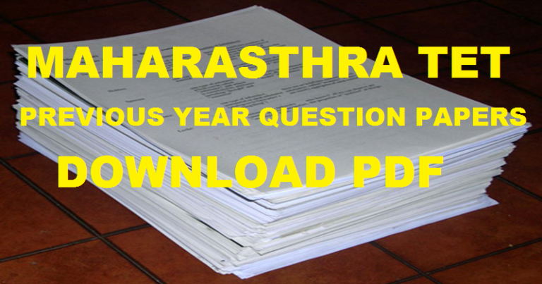 MAHA TET Previous Question Papers PDF with Answers