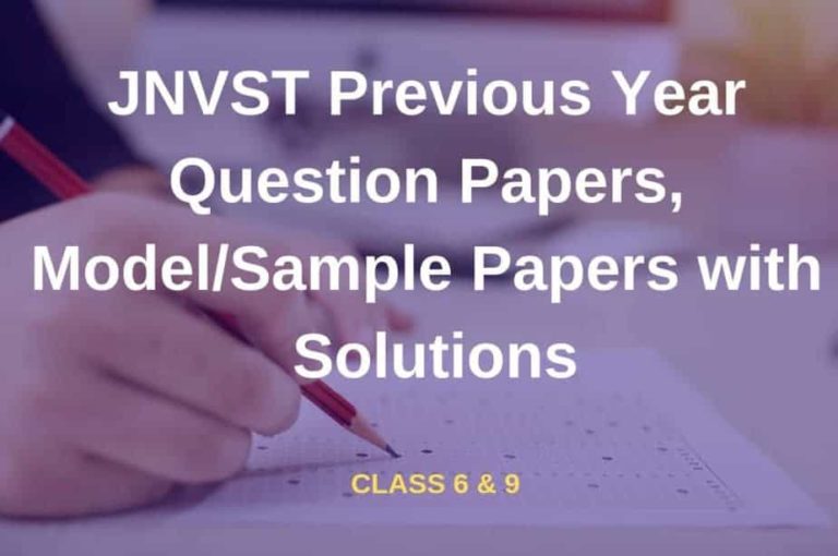 Navodaya 6th Class Previous Year Question Papers PDF Solved